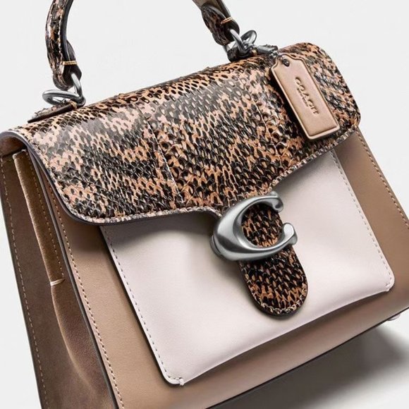 Coach | Bags | Coach Tabby Top Handle 2 In Colorblock With Snakeskin ...